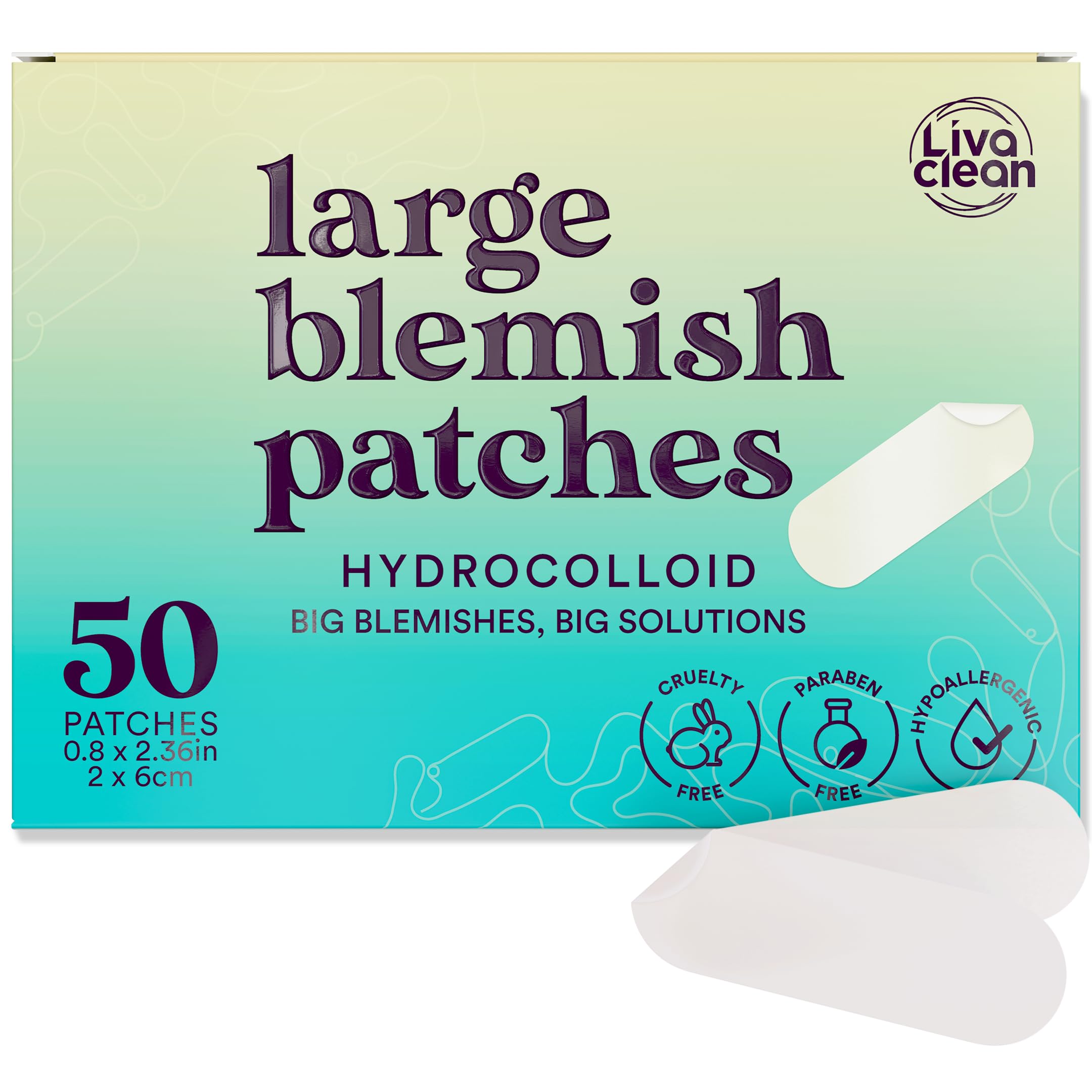Mua LivaClean 50CT Large Hydrocolloid Acne Patches - for Pore Spots ...