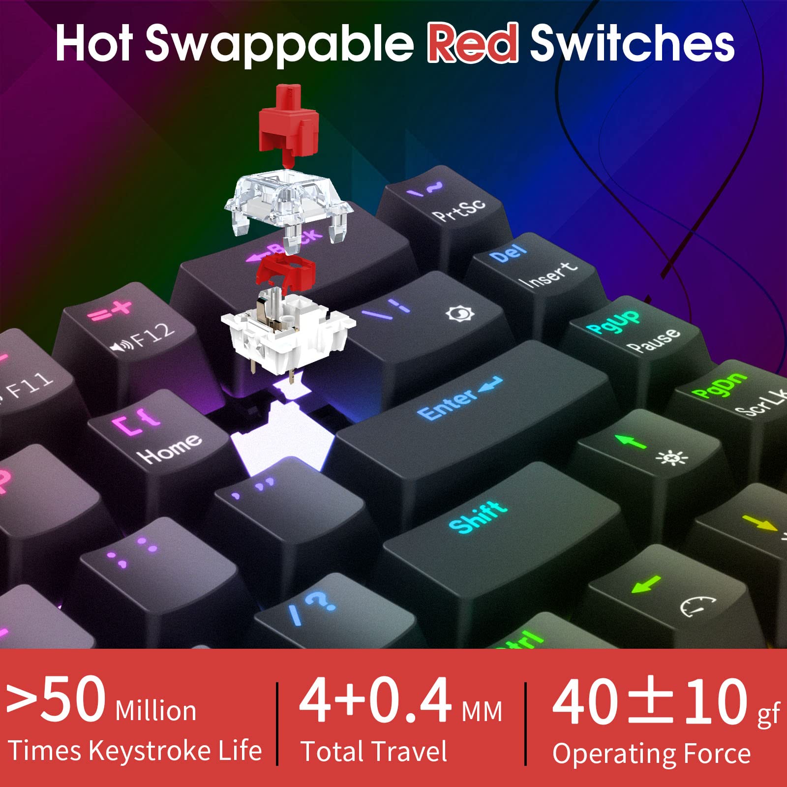 Mua RK ROYAL KLUDGE RK68 (RK855) 65% Mechanical Gaming Keyboard, RGB ...