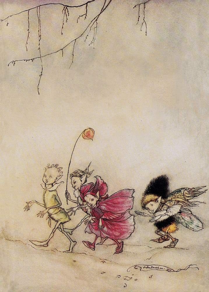 Arthur Rackham Peaseblossom, Cobweb, Moth and Mustardseed, from A ...