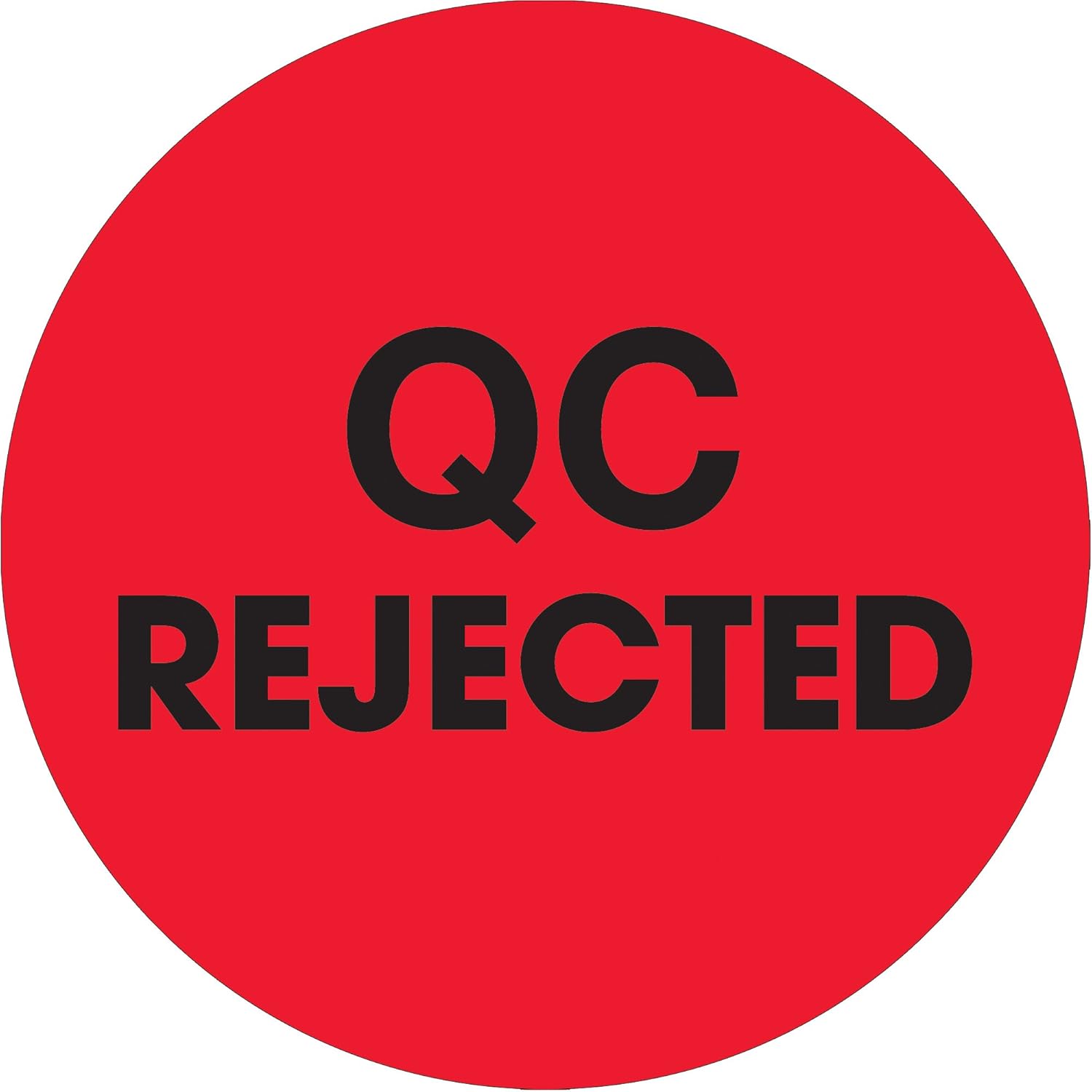 500 Labels Per Roll 2 Circle Fluorescent Red QC Rejected Labels ...