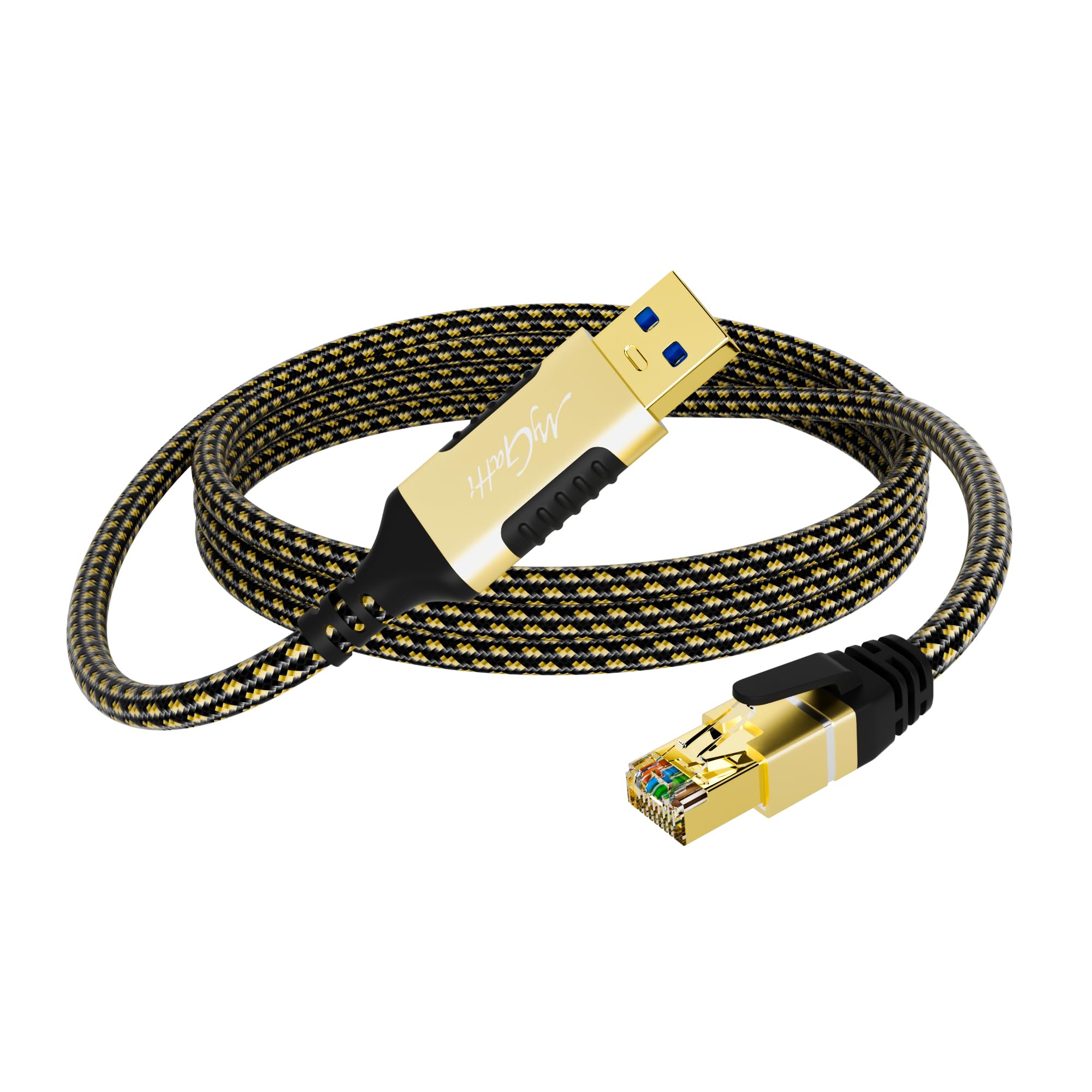 USB to Ethernet Cable 4 FT, USB-A 3.0 to RJ45 Cable, FTP, 1Gbps High ...