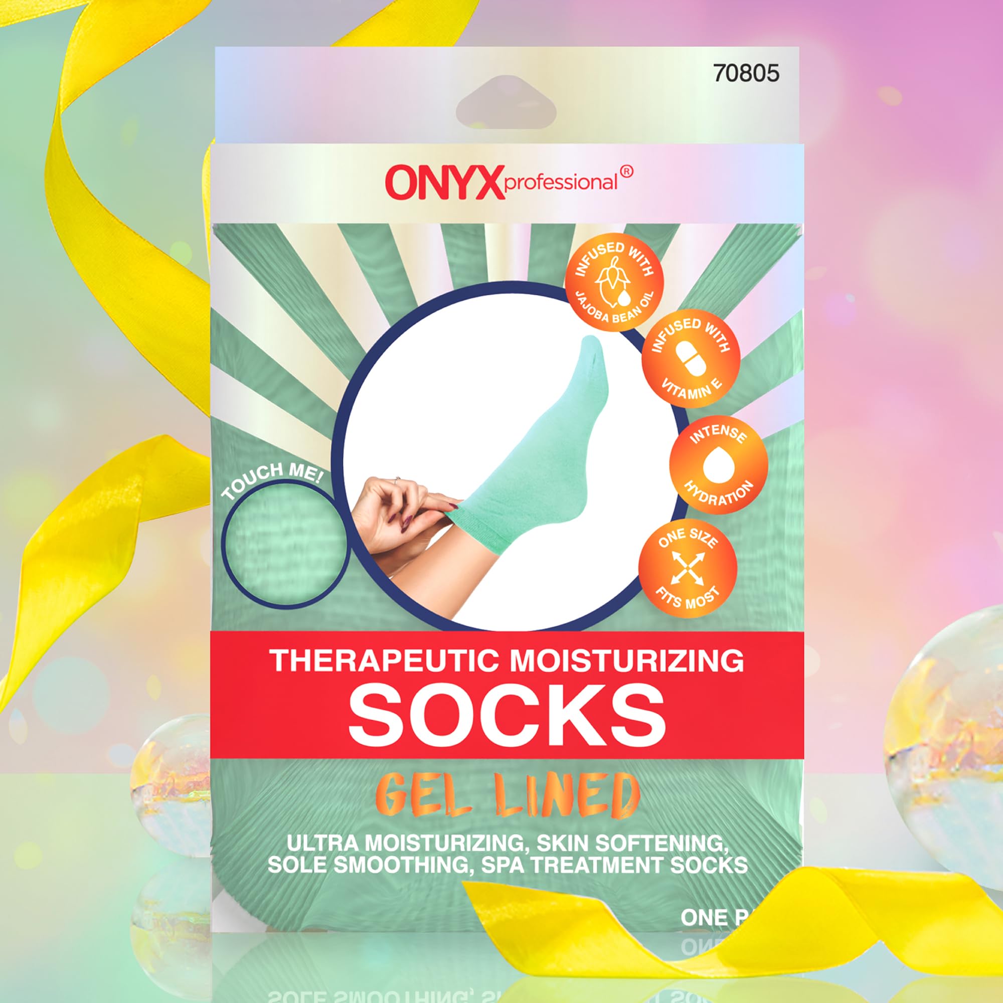 Onyx Professional Gel Moisturizing Socks, One Size Dry Feet Treatment ...