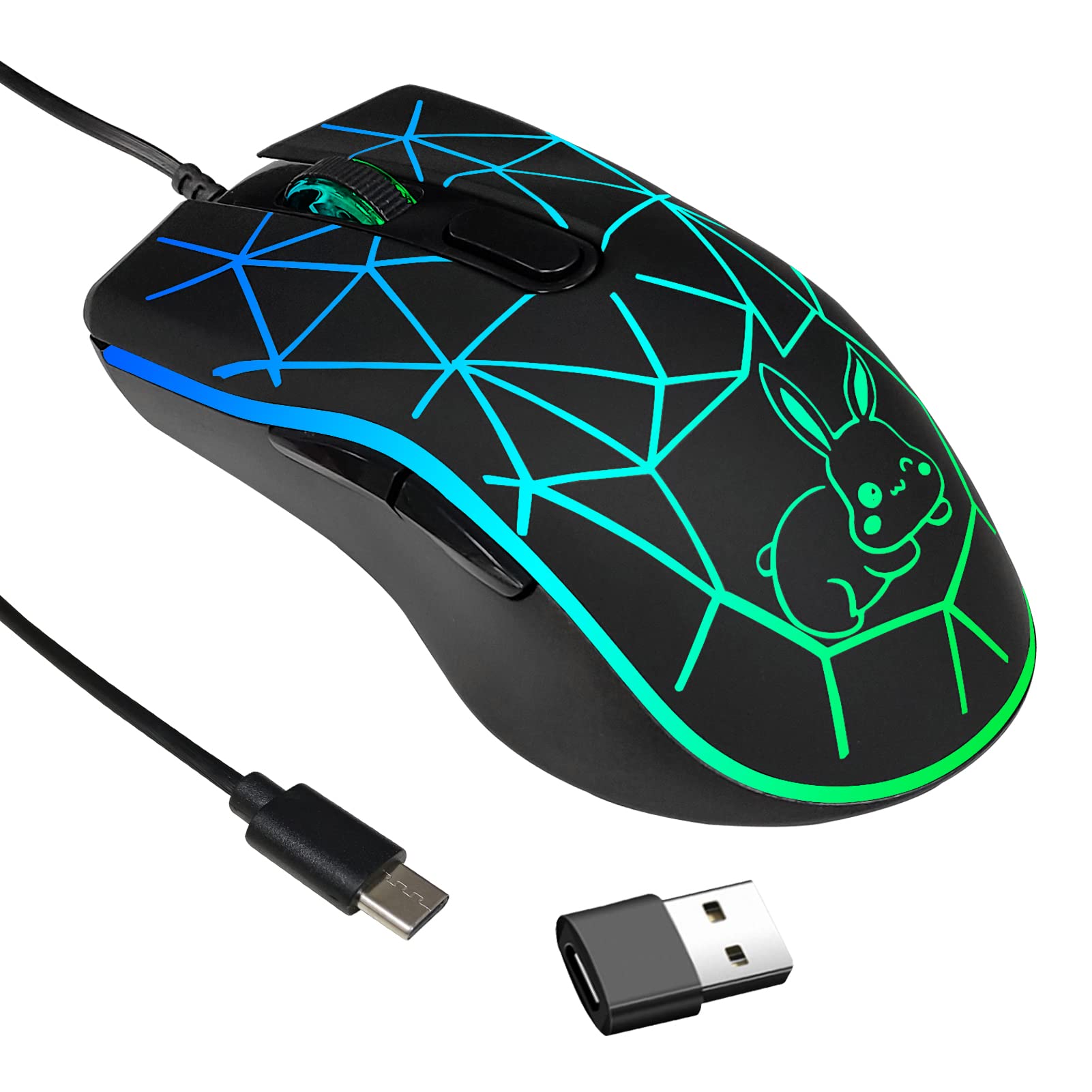 Mua IULONEE Wired Gaming Mouse USB C Low Noise Click 7 Colours ...