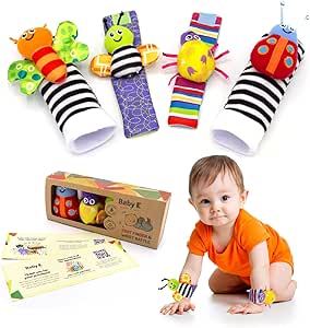 Amazon.com: BABY K Baby Rattle Socks for Girls & Boys (Set E) - Baby ...