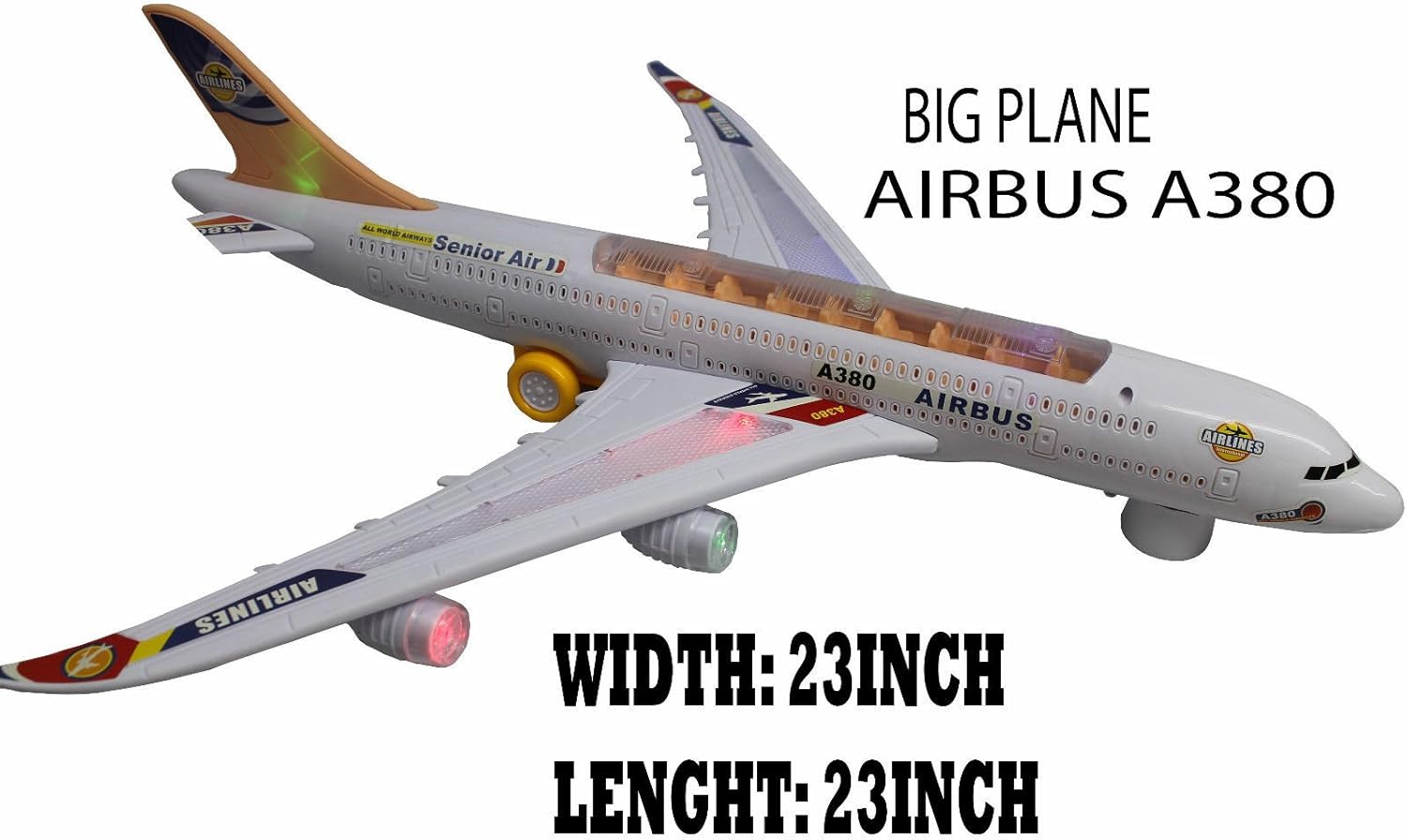 AIRBUS A380 AEROPLANE ELECTRIC TOY WITH LIGHTS AND SOUND BIG SIZE BUMP ...