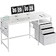 Amazon.com: Maihail Computer Desk with Drawers, 47 inch Desk with 2 ...