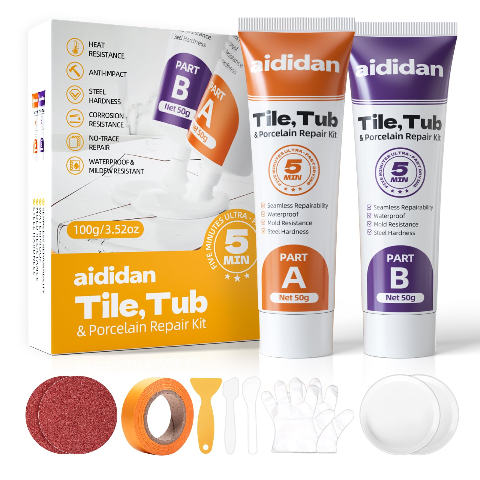 Mua Ultra-Fast Drying Porcelain Repair Kit, Tile and Tub Repair Kit ...