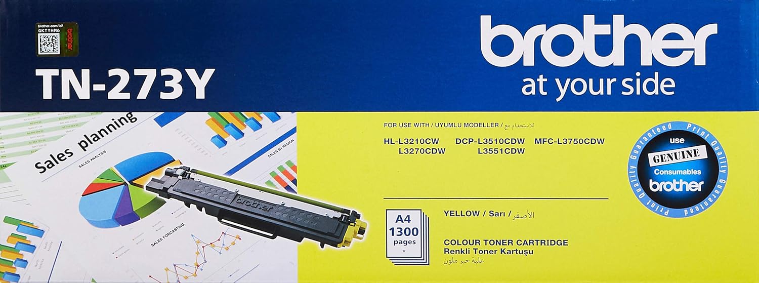 Brother Genuine TN-273Y Standard Yield Yellow Ink Printer Toner ...
