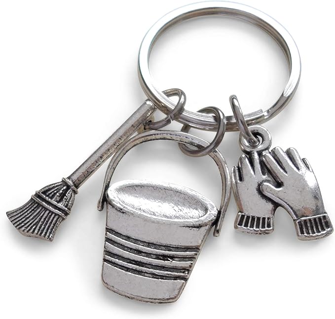 Amazon.com: Housekeeping Appreciation Gift Keychain; Bucket, Broom ...