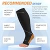 CTHH 3 Pack Open Toe Compression Socks for Women & Men, Toeless Knee ...
