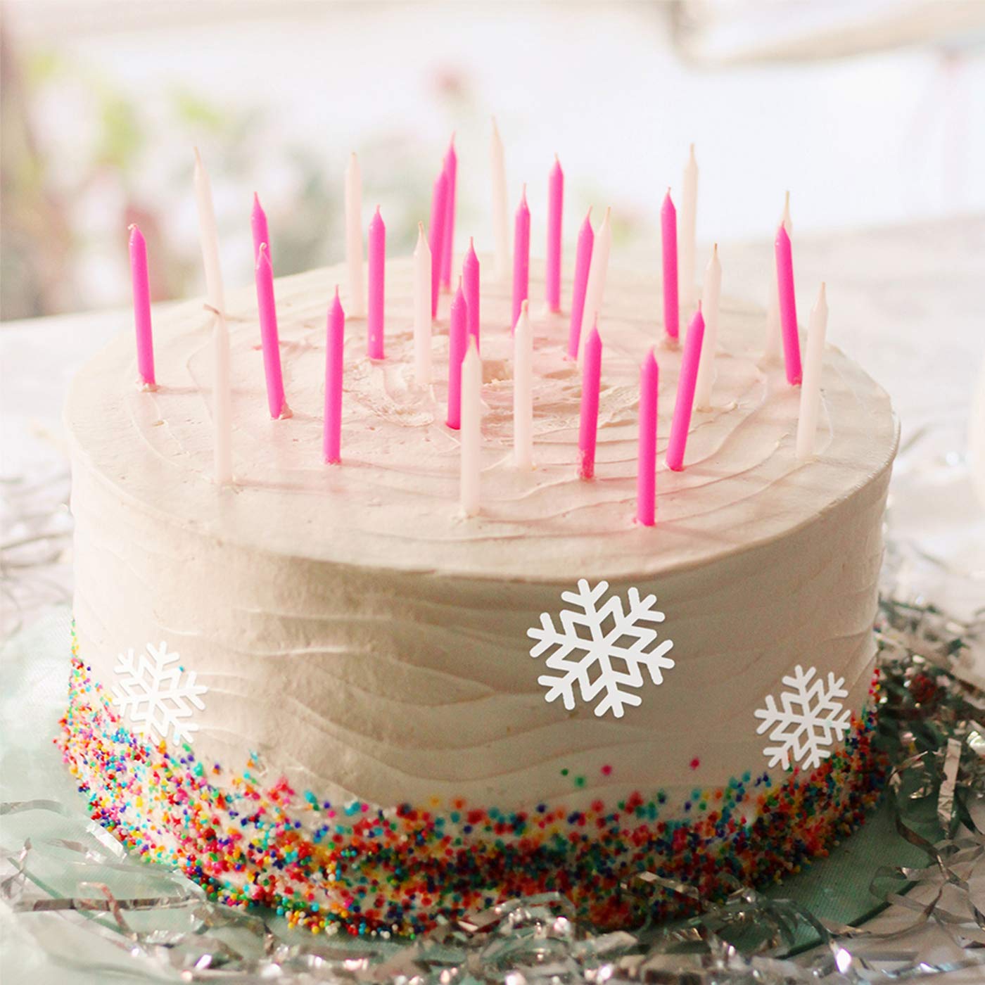Mua 50pcs snowflake decorations edible cake toppers snowflake Cupcake ...