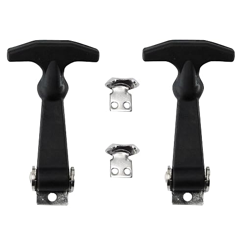 PDETVEO 4.6'' Rubber Flexible T-Handle Draw Latches, Black Rubber Hood ...