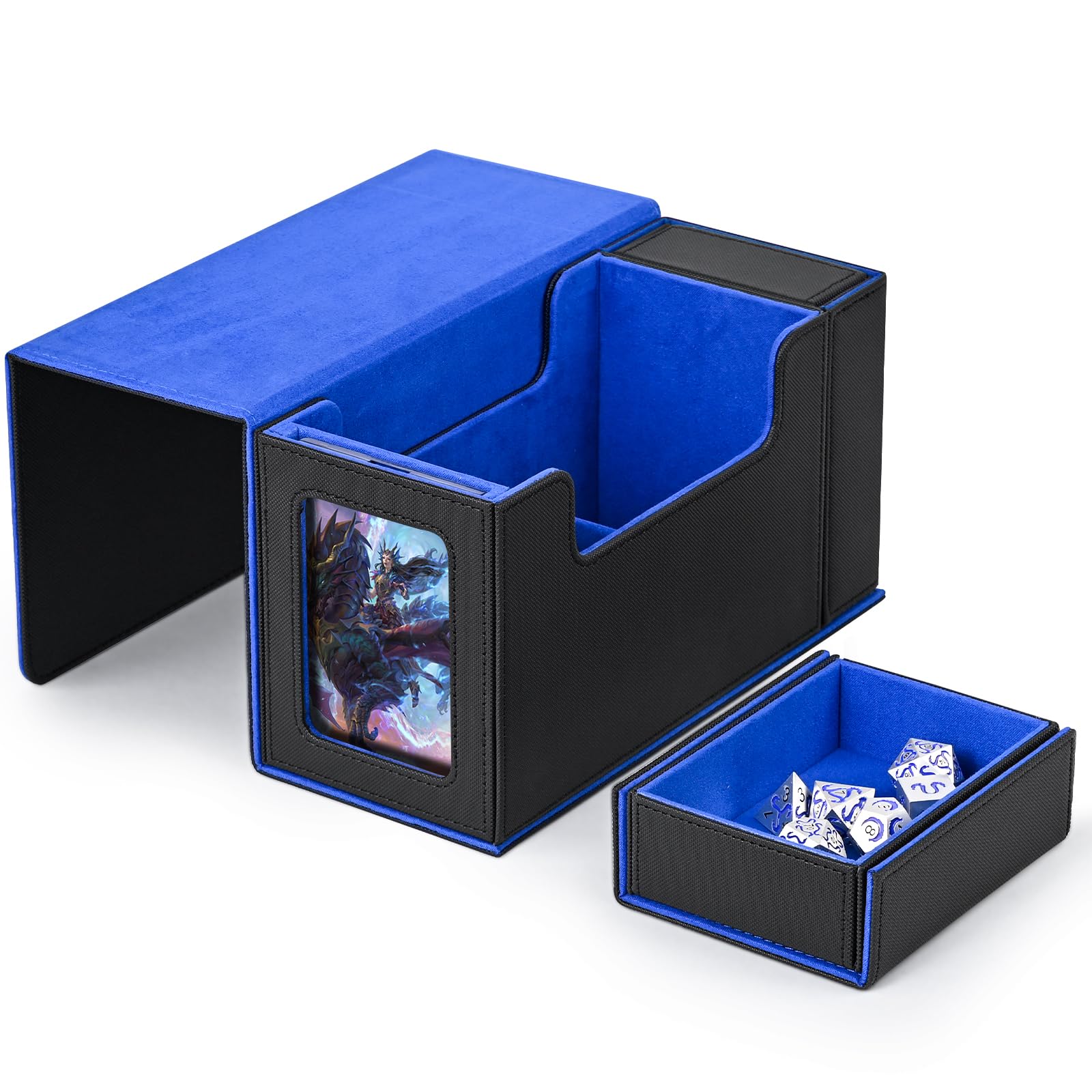 ZLCA Card Deck Box with Display Window,MTG Commander Deck Box Fits 200 ...