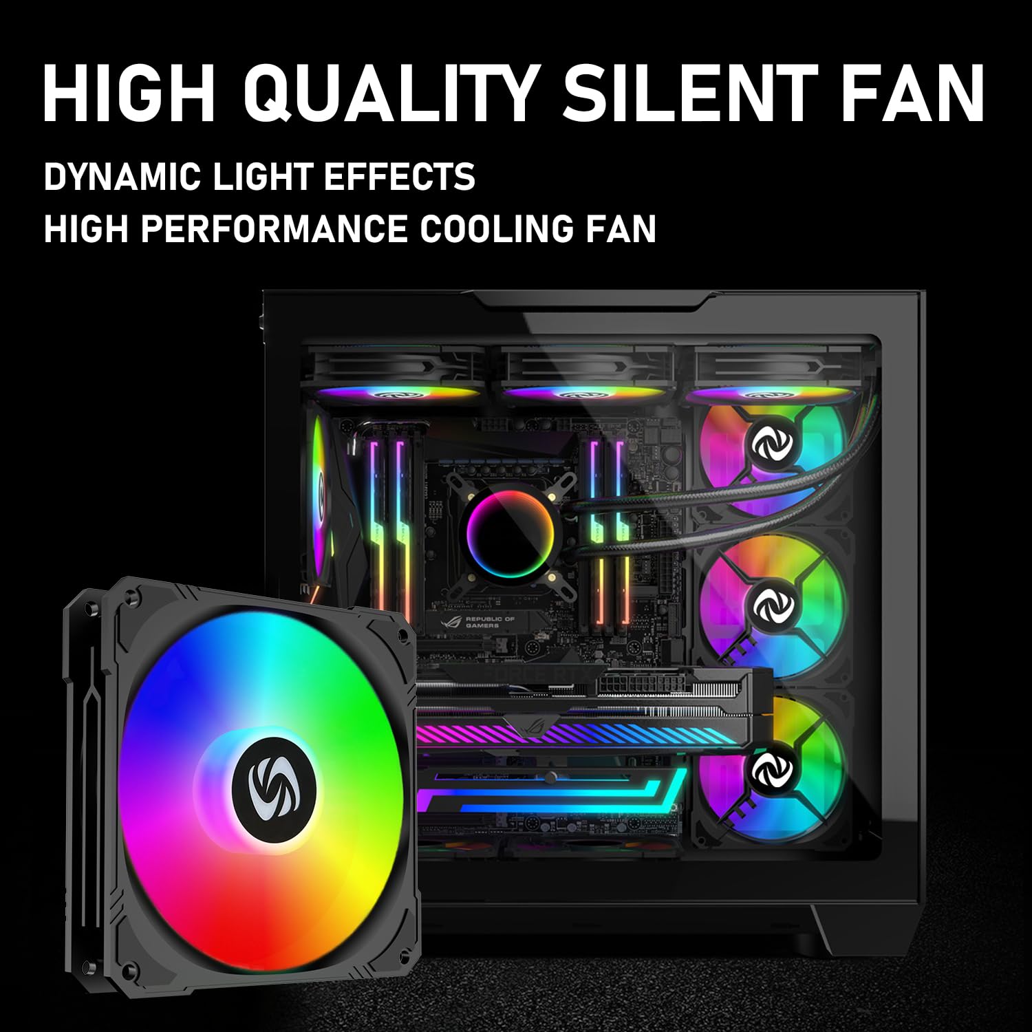 Mua 120mm Case Fan 3 Pack RGB Case Fans, Silent Version High Airflow PC ...