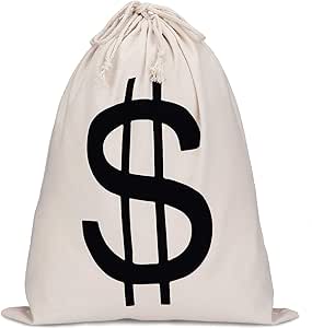 Amazon.com: 19.7 x 15.8 Inch Money Bag Dollar Sign Bag Money Drawstring ...