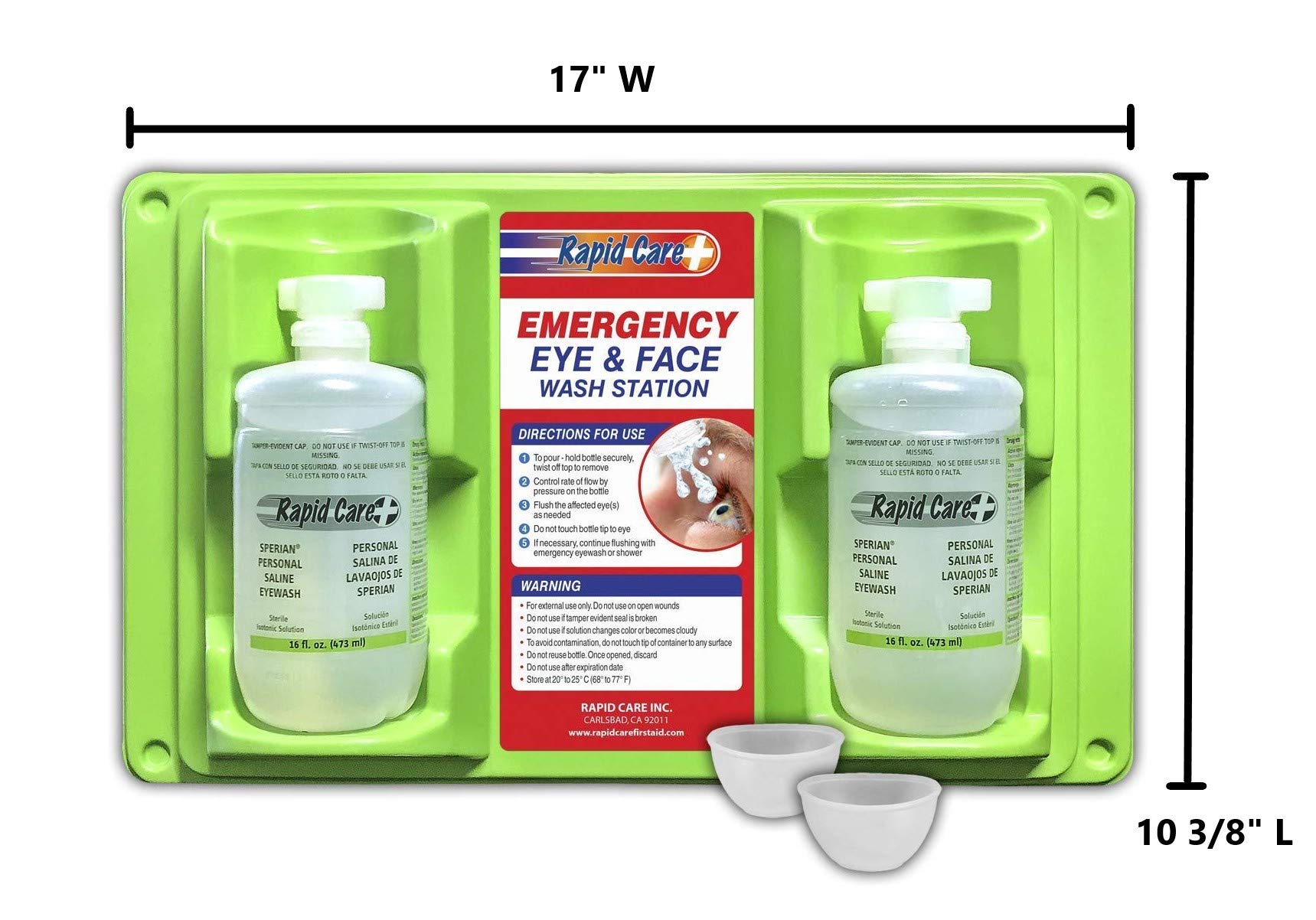 Rapid Care First Aid Eye Wash Station, Sterile Isotonic Eye Wash ...