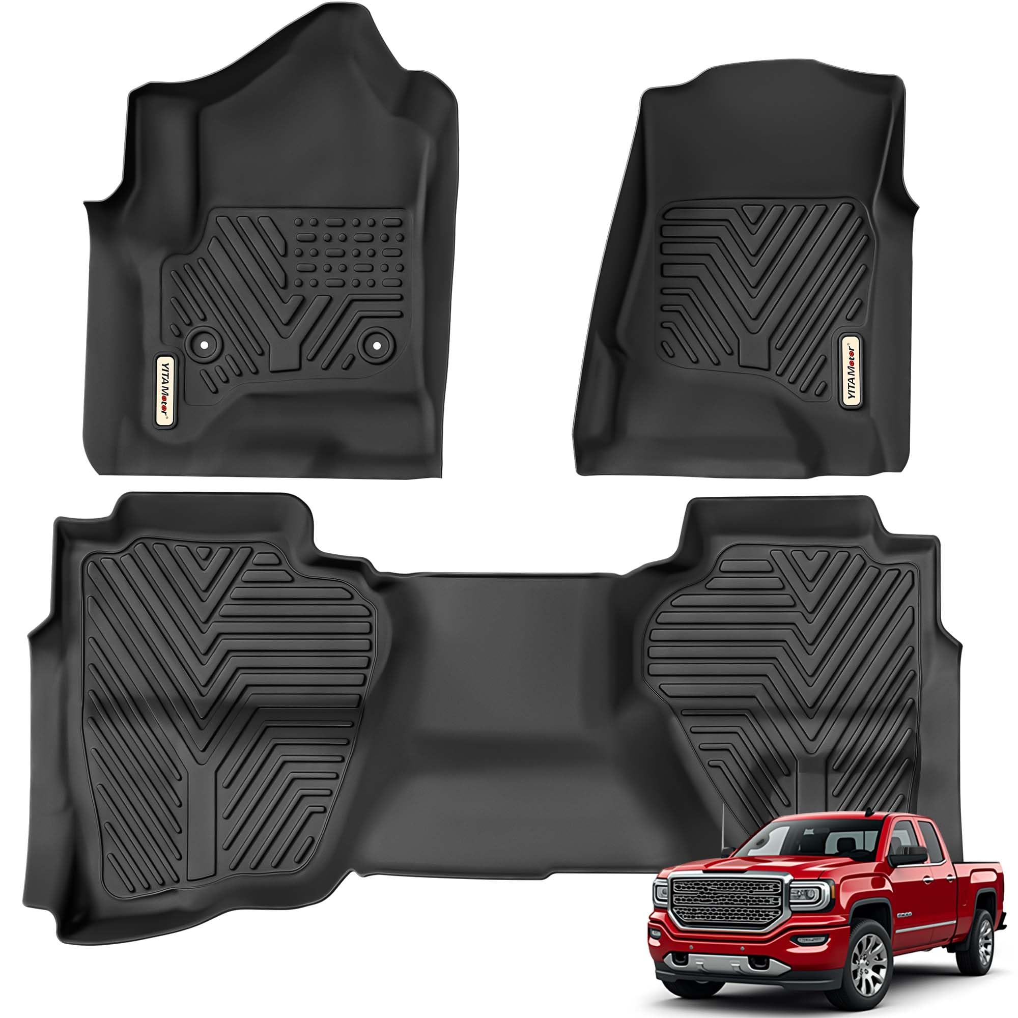 YITAMOTOR Floor Mats Compatible with 2014-2018 Silverado/Sierra 1500 ...