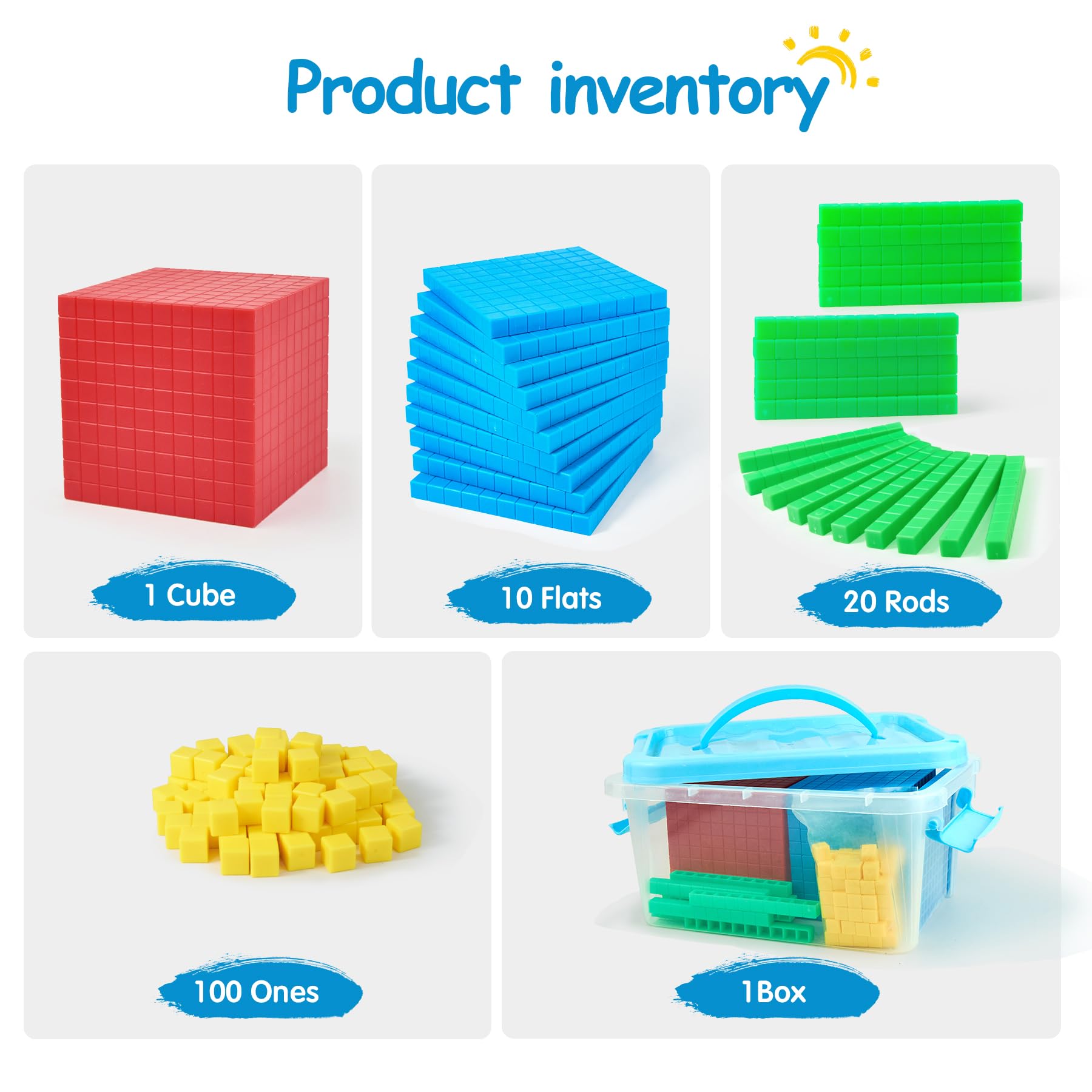 Mua Plastic Base Ten Blocks Set,Maths manipulatives for 2nd Grade ...