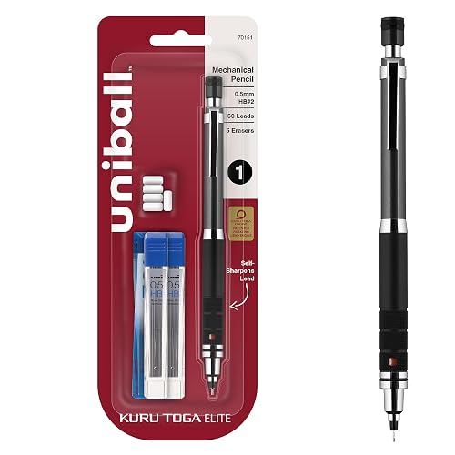 uniball Kuru Toga Elite Mechanical Pencil Starter Kit, 0.5mm, HB #2 ...