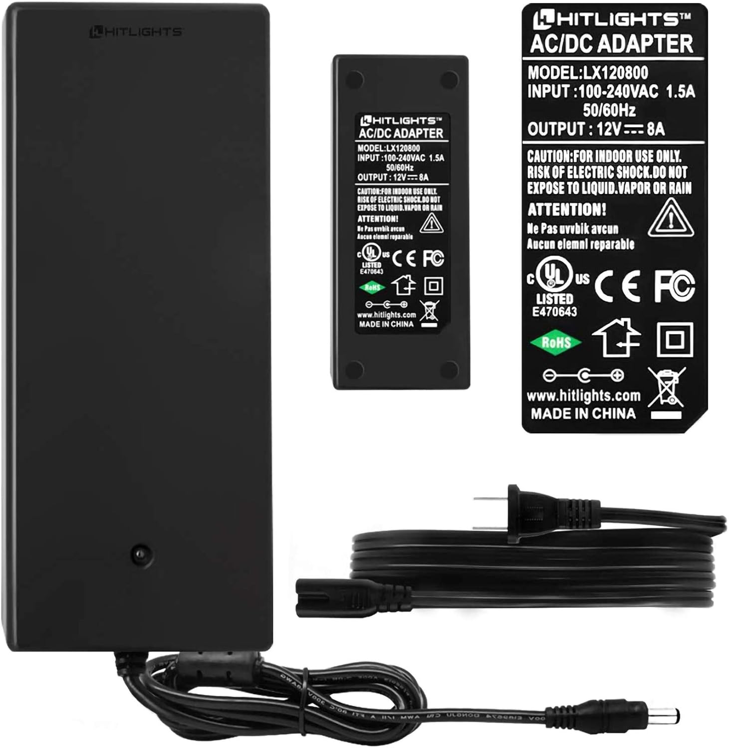 HitLights 96 Watt LED Power Supply, UL-Listed 110V AC to 12V DC ...