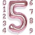 Amazon.com: AULE 40 Inch Big Rose Gold 5 Balloon Number Large Foil Helium Number Balloons 0-9 ...