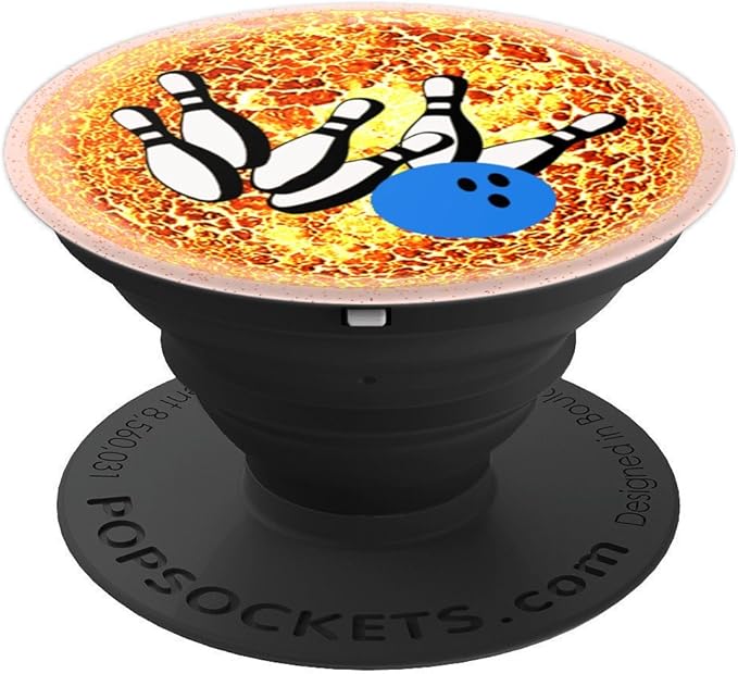 Amazon.com: Bowling Pins Strike Fireball Gift for Bowlers PopSockets ...