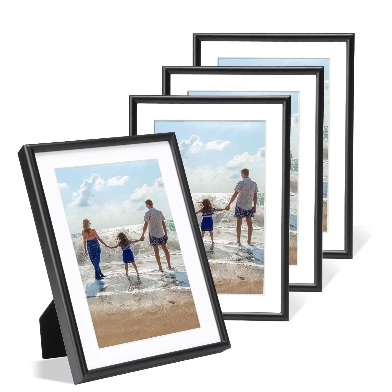 Fkvat 4x6 Picture Frame Set of 4, Matted Black Simple Modern Brushed ...
