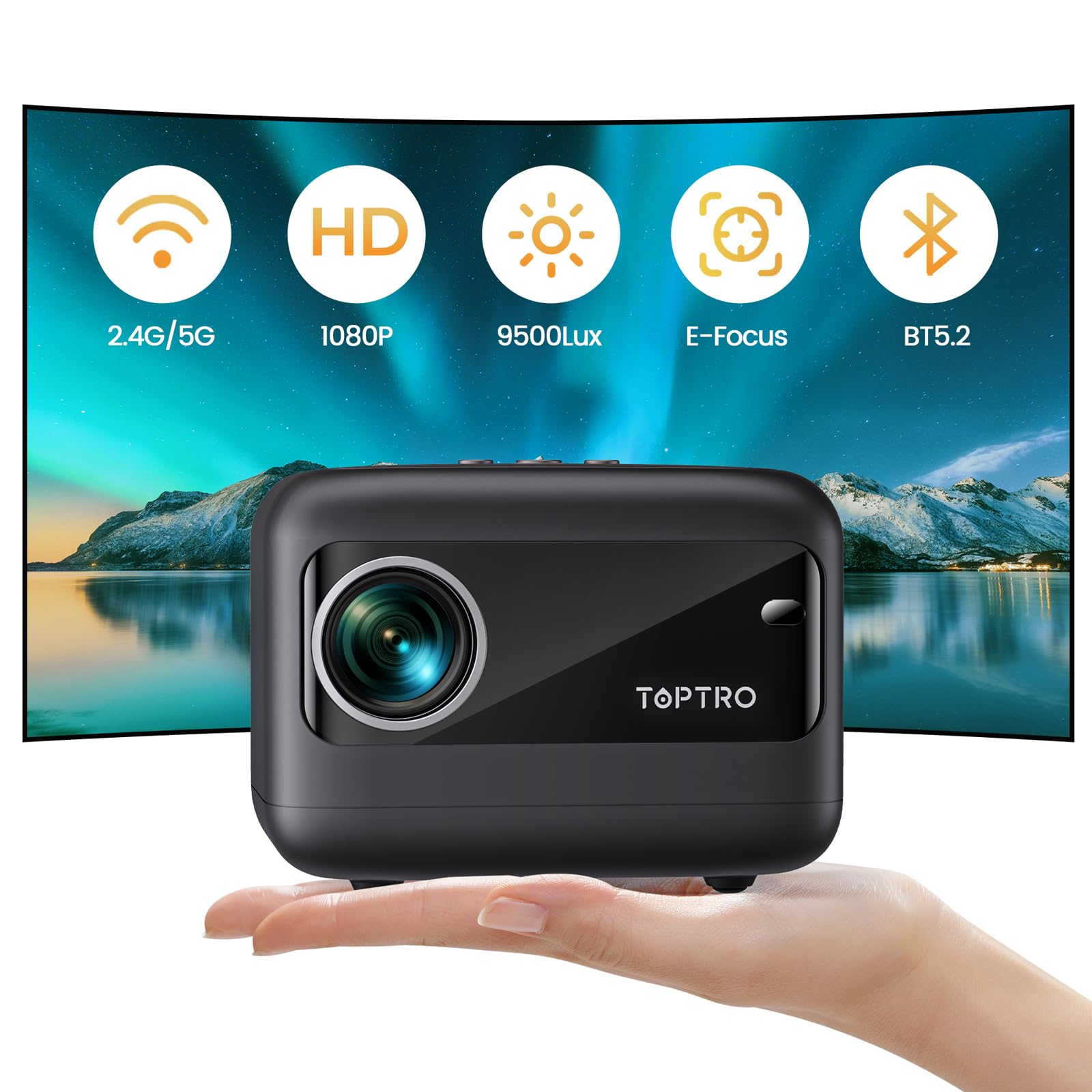 Mua [Electric Focus]Mini Projector with 5G WiFi and Bluetooth 5.2, 2024 ...