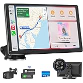 Amazon.com: Westods Portable 10.26" Wireless Carplay Screen & Android Auto with Adjustable ...