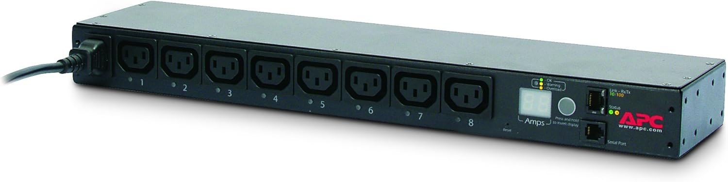 APC Rack PDU – AP7920B – Power Distribution (Switched, 1U, 12A/208V, 10A/230V, 8 Outlets C13 ...