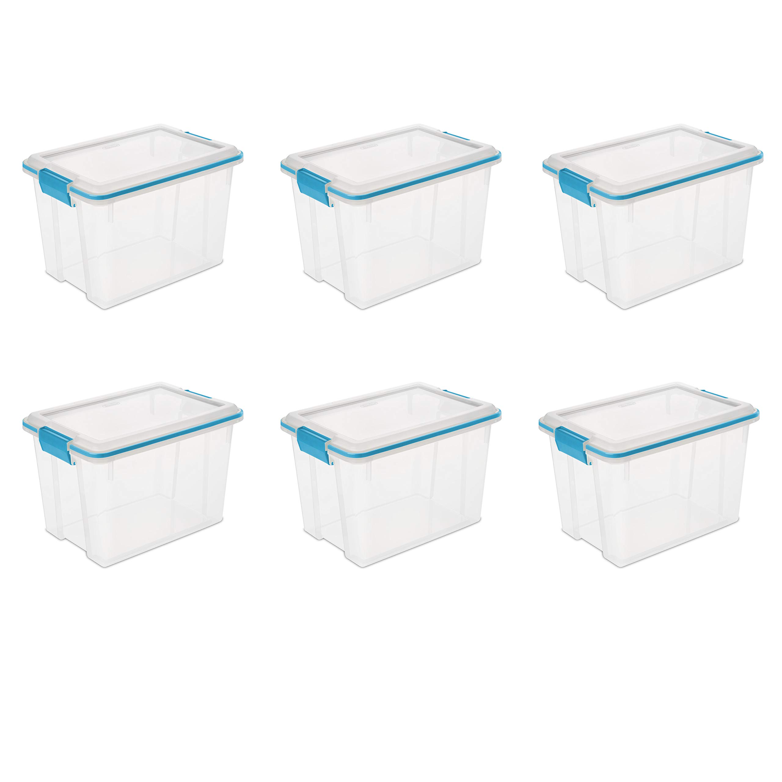 Sterilite 20 Qt Gasket Box, Stackable Storage Bin with Latching Lid and ...
