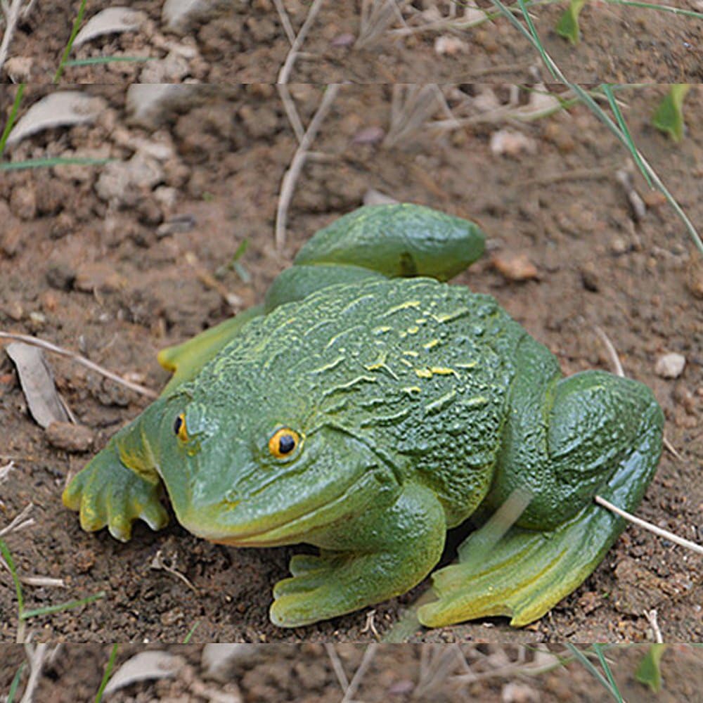 Pack of 2 Simulation Frogs Statue Figurine, LU2000 Resin Crafts Gardening Potted Garden Desktop ...