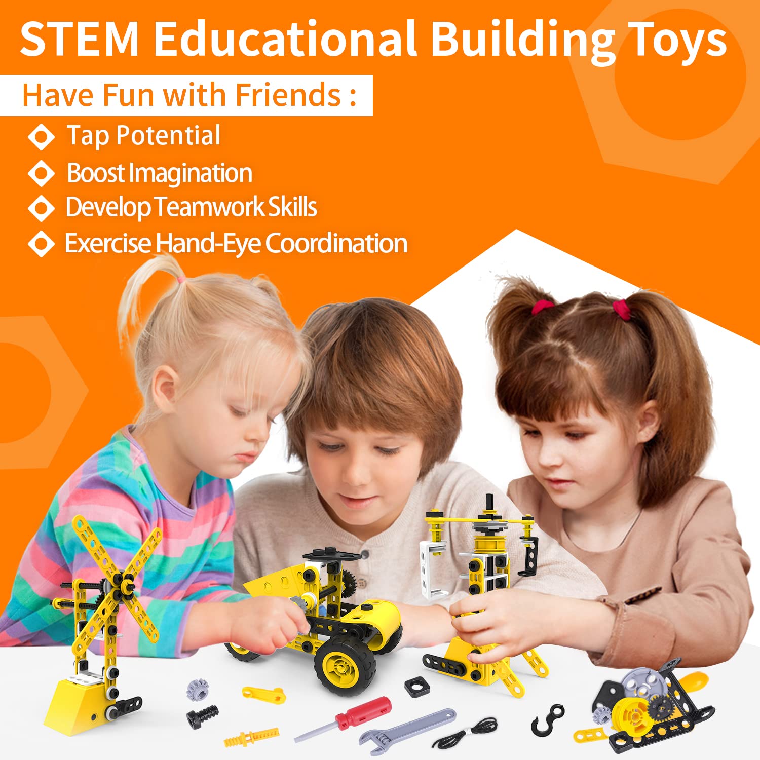 WINGIFT 100 Piece STEM Building Blocks Toys - 8 in 1 Educational ...