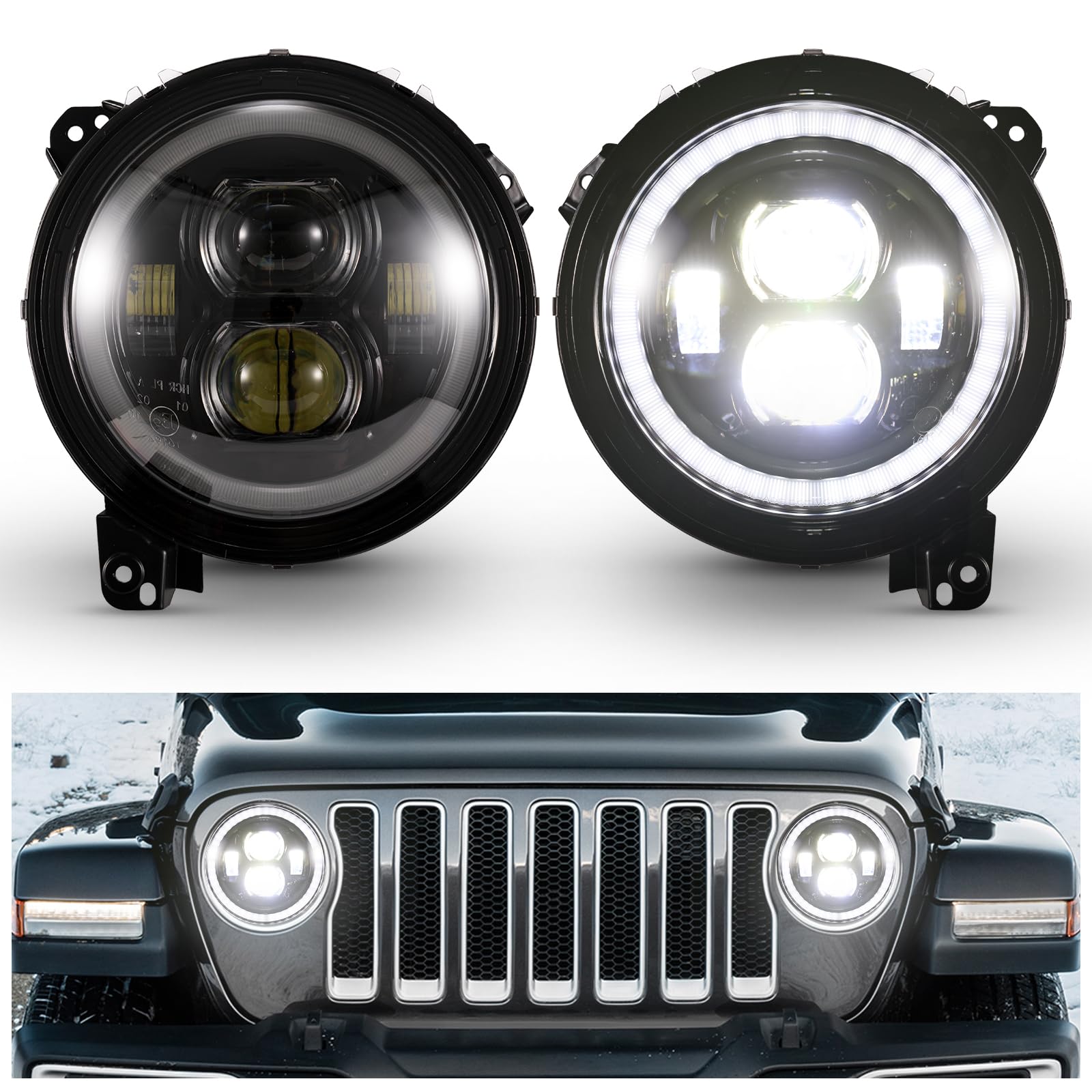 Kiwi Master LED Headlights for 2020-2023 Jeep Gladiator JT, 2018-2023 ...