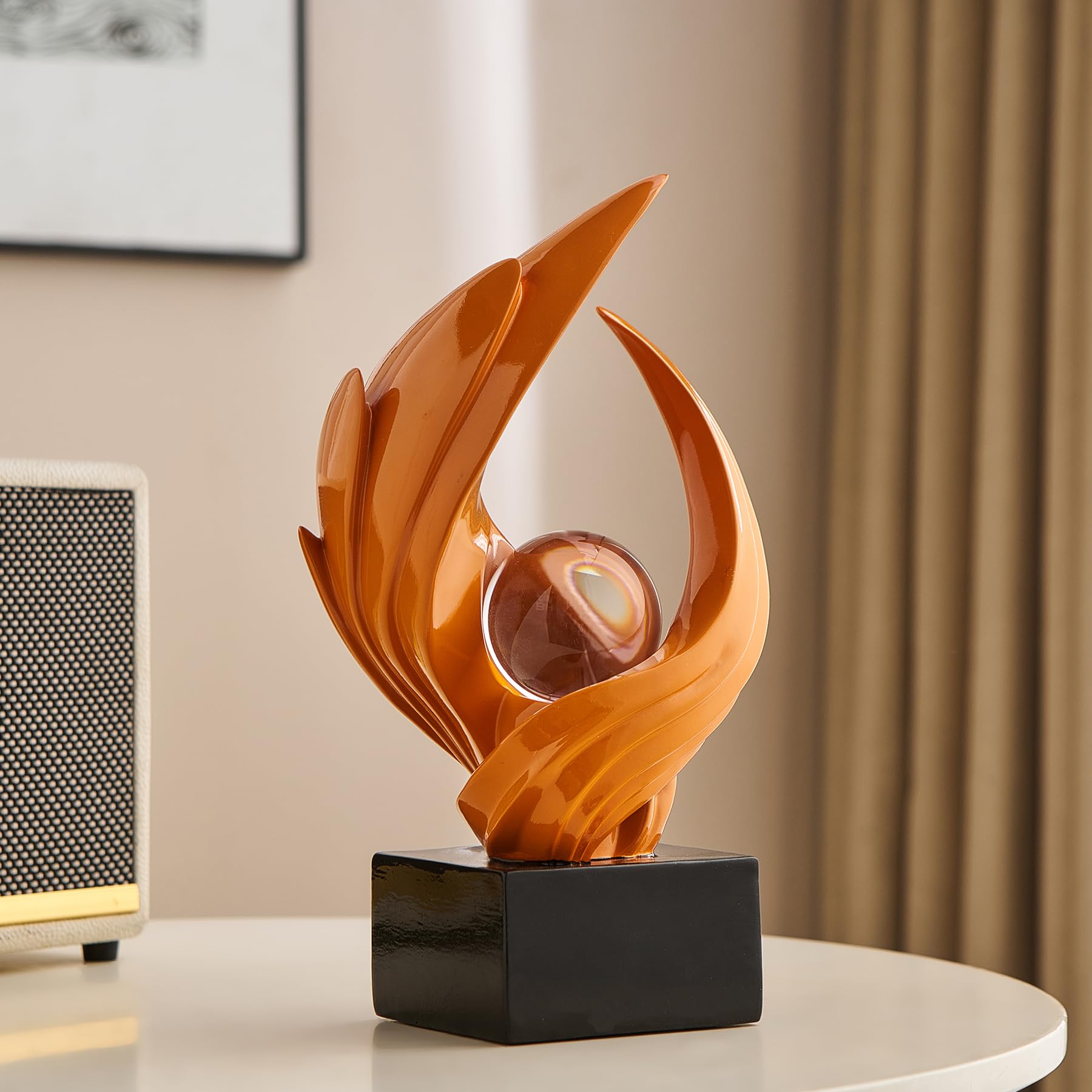 FJS Home Decor Modern Art Statue Decor, Coffee Table Bookshelf Shelf ...