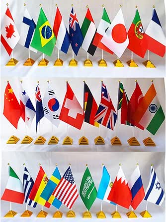 Amazon.com: 30 Countries Desk Flags Pack International Table Flag ...