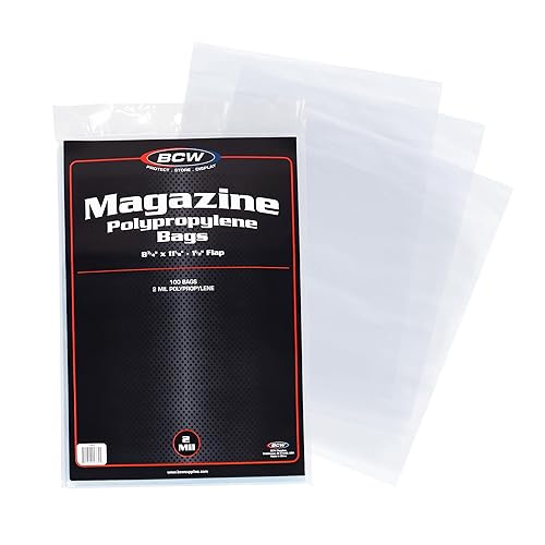 BCW Magazine Bags - 1 Pack of 100 | Acid-Free, Crystal Clear ...
