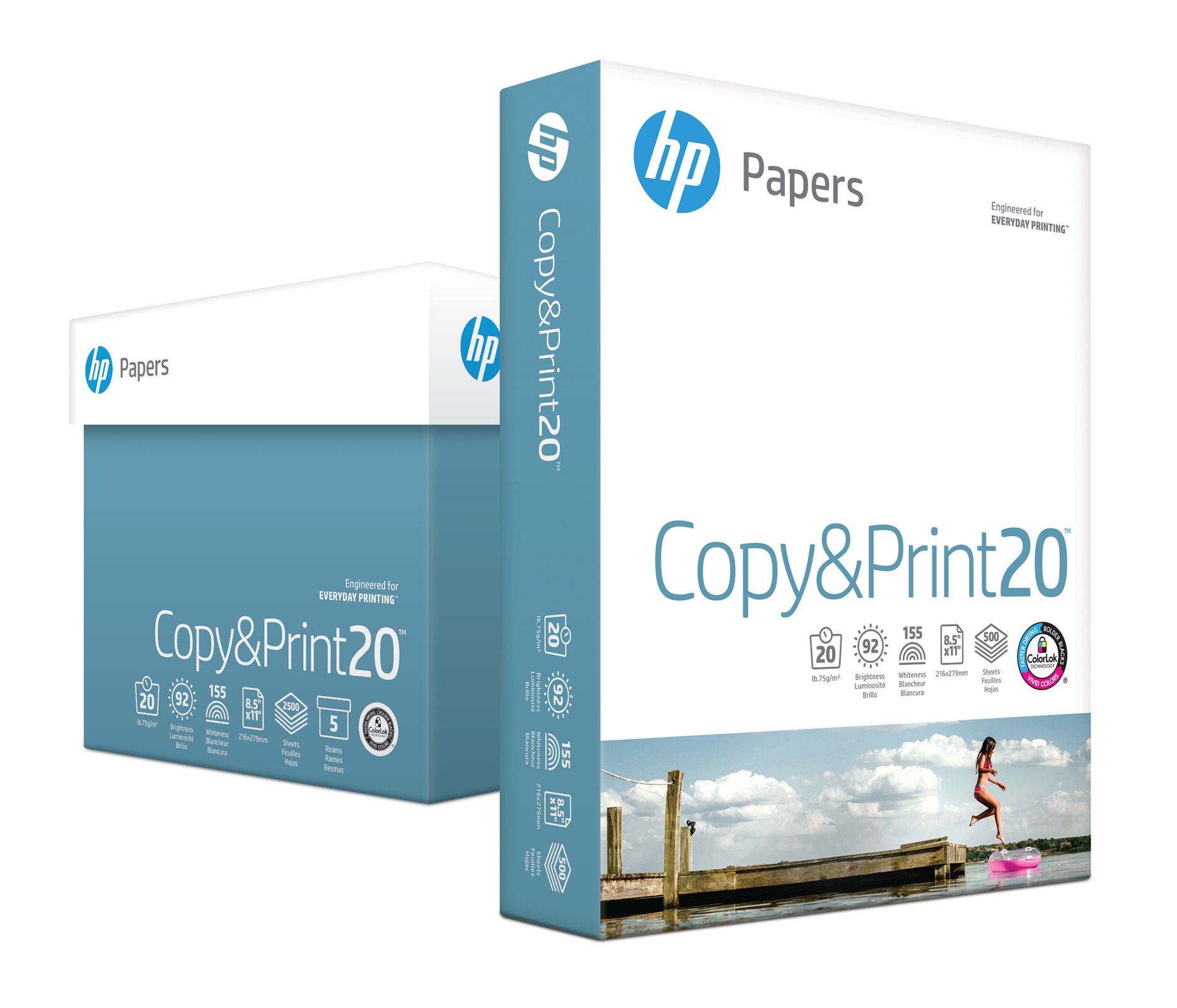 HP Printer Paper, Copy and Print20, 8.5 x 11, Letter, 20lb, 92 Bright ...