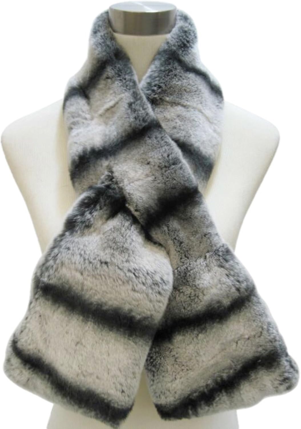 Large Rex Chinchilla Tapered Scarf at Amazon Women’s Clothing store ...