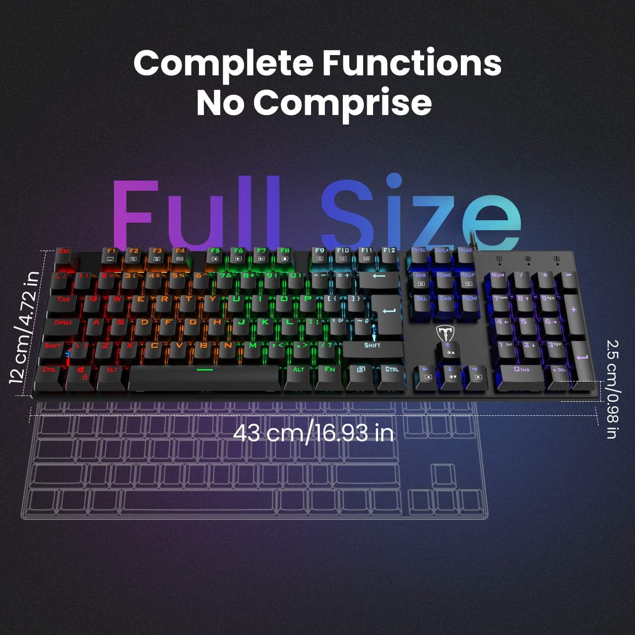 Mechanical Keyboard, PICTEK Gaming Keyboard Mechanical Blue Switch ...