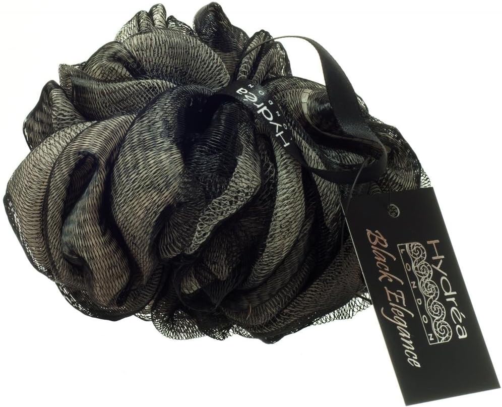 Hydréa London Large Exfoliating Body Puff/Scrunchie/Buffer – Black ...