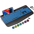 Amazon.com: Trueque Wireless Keyboard with 7 Colored Backlits, Wrist ...