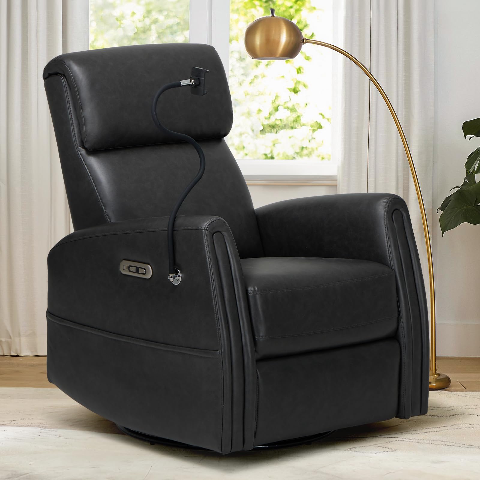 COLAMY Power Swivel Glider Recliner Chair, Nursery Rocking Chair ...
