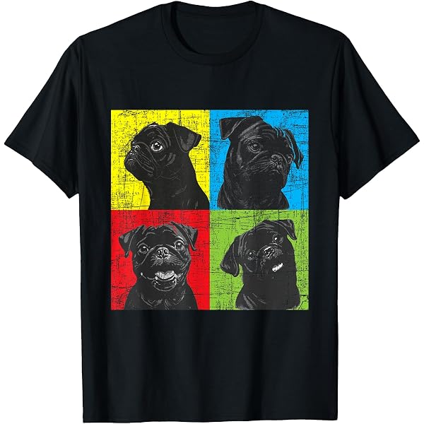 Camiseta Con Cara De Pug Negra
