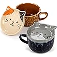 Amazon.com: Cididu Set of 2 Cute Ceramic Cat Mug with Lid, 10 OZ ...