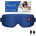 Amazon.com: Heated Eye Mask Cordless for Dry Eyes, USB Eyes Heating Pad, Rechargeable, Real Silk ...