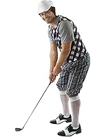 Funny Guy Golfer Adults Pub Golf Fancy Dress Costume Men (Men: Medium ...