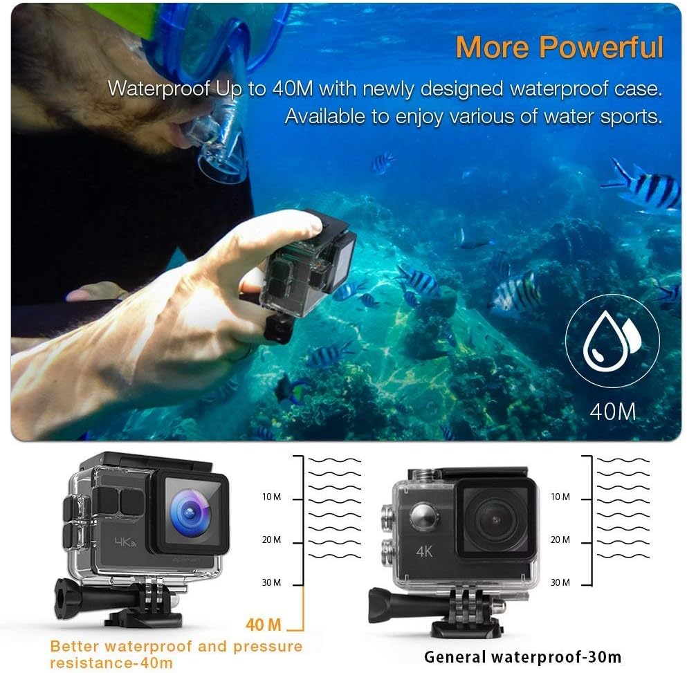 APEMAN 4K Sports Camera 20MP Ultra HD Wi-Fi Action Camera Waterproof ...