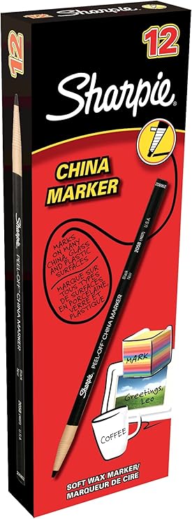 Sharpie China Marker Fine Tip, Black, Pack of 12: Amazon.co.uk: Office ...