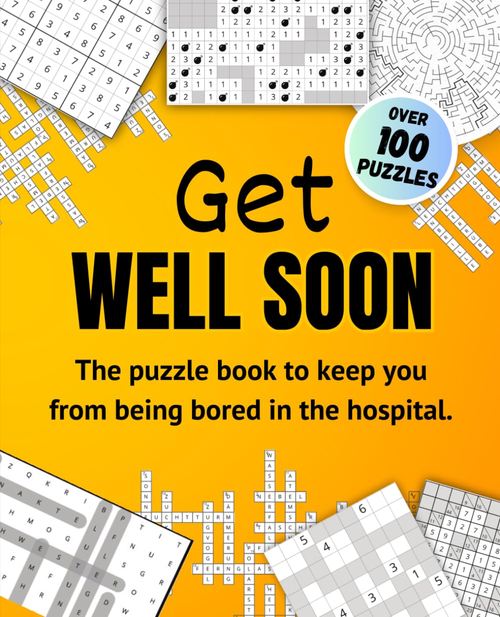 The Puzzle Book To Keep You From Being Bored In The Hospital. Get Well ...